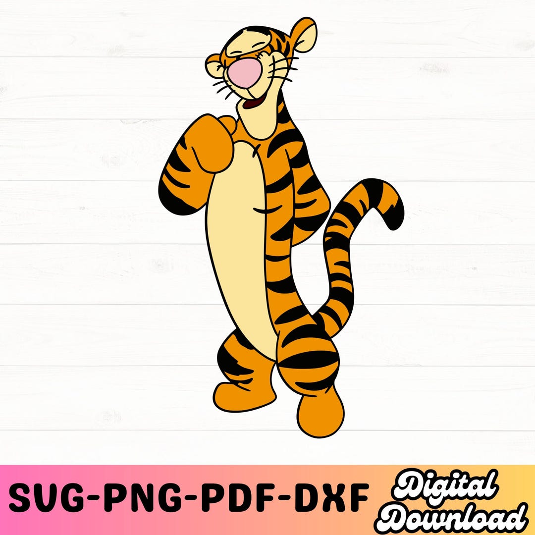 Tigger Svg, Png, Pdf, Eps, Dxf - Etsy