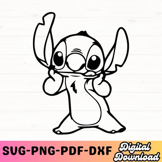 Cute Stitch Outline Drawing