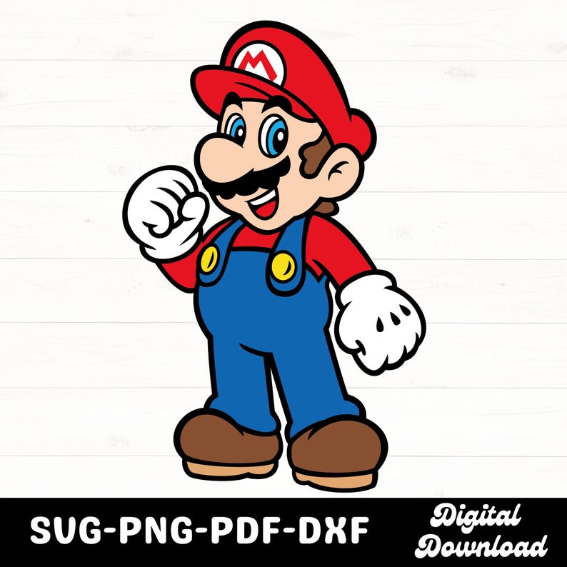 Mario 2 Svg, Png, Pdf, Dxf, Clipart - Etsy