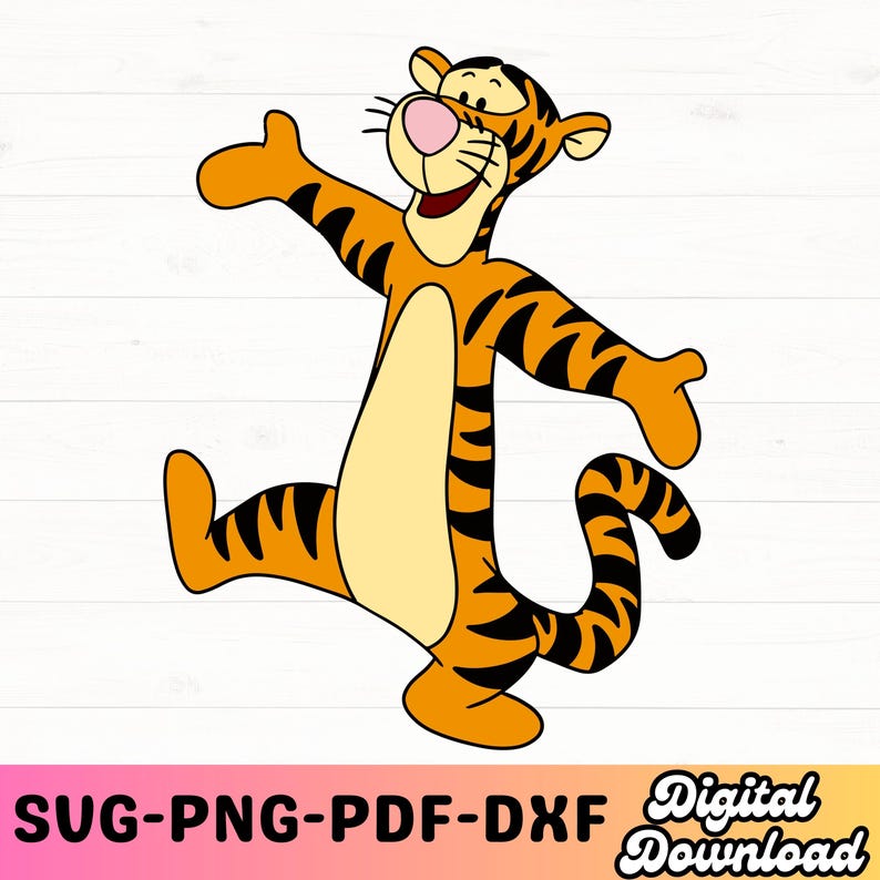 Tigger Svg, Png, Pdf, Eps, Dxf - Etsy