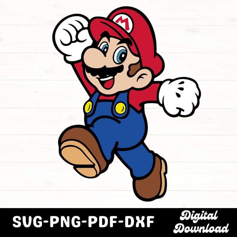 Mario Svg, Png, Pdf, Dxf - Etsy