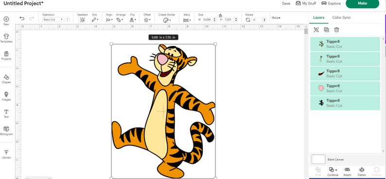 Tigger 13 Pieces Layered Svg, Png, Pdf, Eps, Dxf - Etsy
