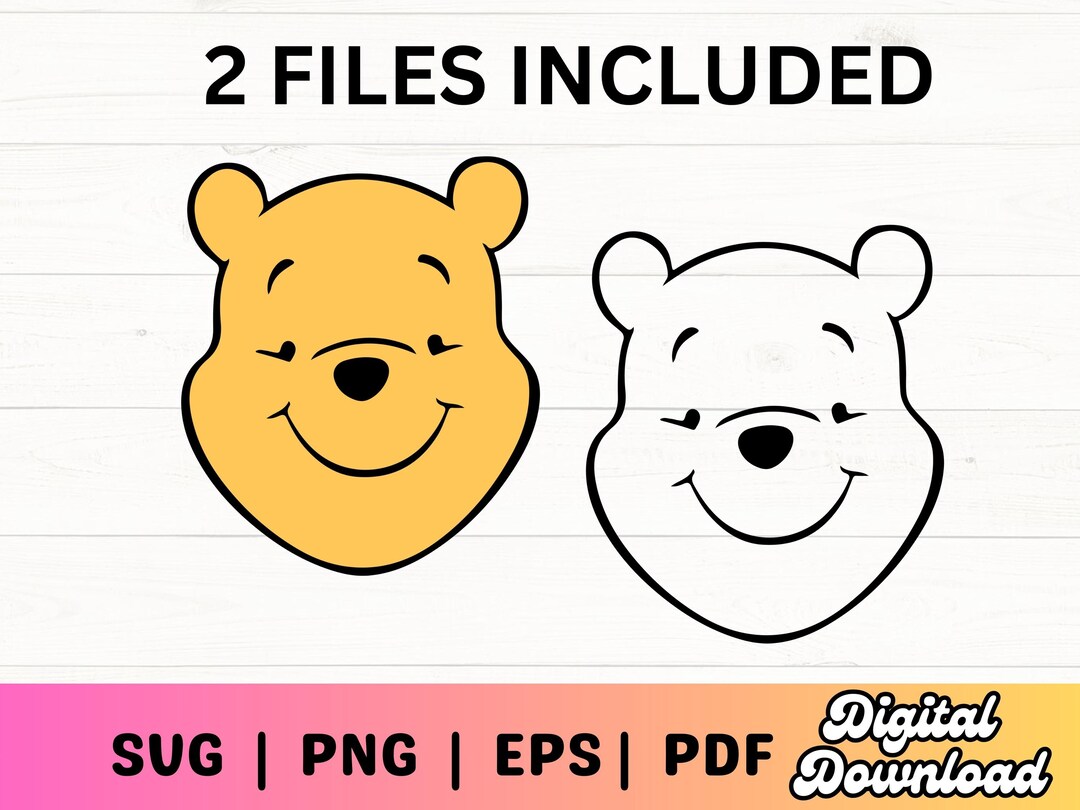 Winnie the Pooh Face Digital Files - Svg/png/eps/pdf Clipart - Winnie ...