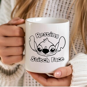 Stitch SVG, Stitch PNG, Stitch Clipart, Resting Stitch Face SVG, Cut ...