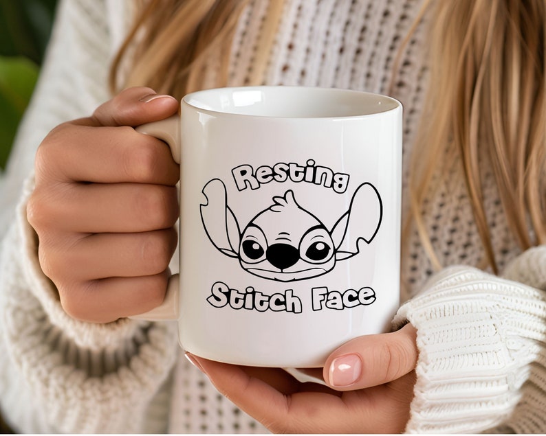 Stitch SVG, Stitch PNG, Stitch Clipart, Resting Stitch Face SVG, Cut ...