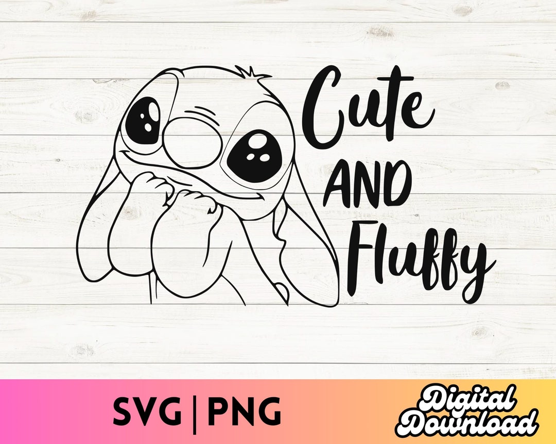 Stitch SVG, Stitch PNG, Stitch Clipart, Cute and Fluffy Stitch SVG, Cut ...