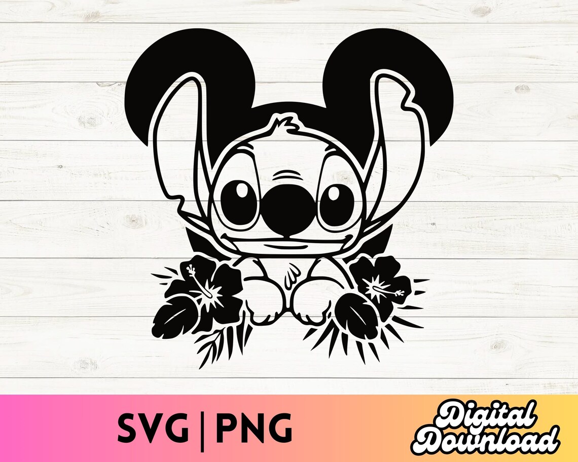 Stitch SVG, Stitch PNG, Stitch Clipart, Stitch Ears SVG, Cut Files for Cricut Silhouette - Etsy