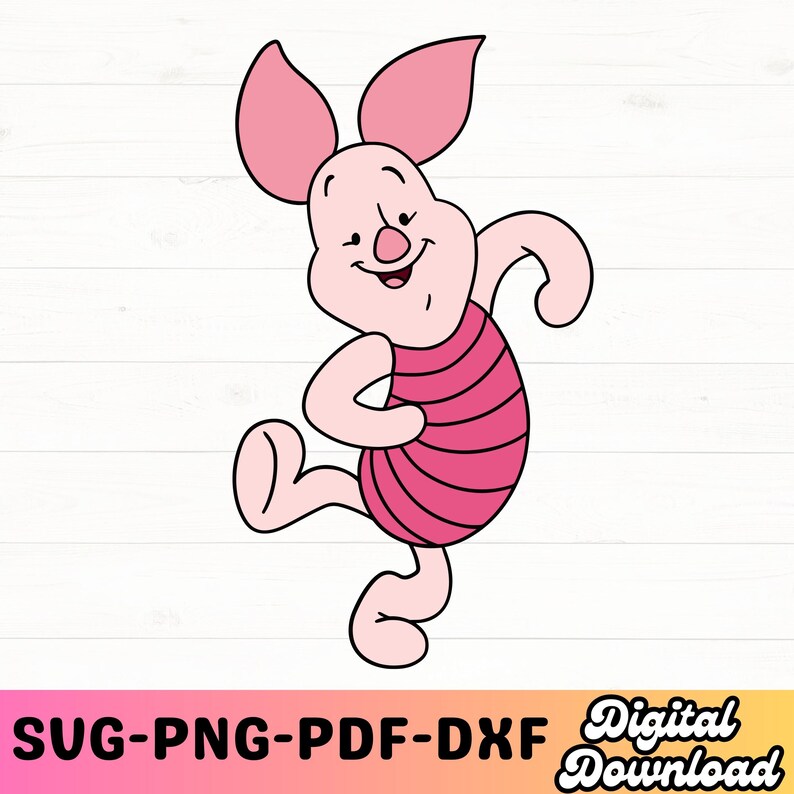 Piglet Svg, Png, Pdf, Eps, Dxf - Etsy