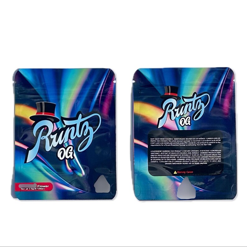 RUNTZ OG 3.5g Cali Packs Resealable Mylar Bags EMPTY - Etsy