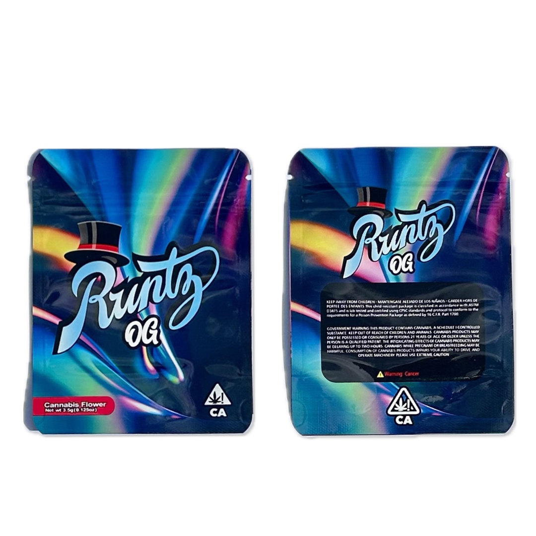 RUNTZ OG 3.5g Cali Packs Resealable Mylar Bags EMPTY - Etsy