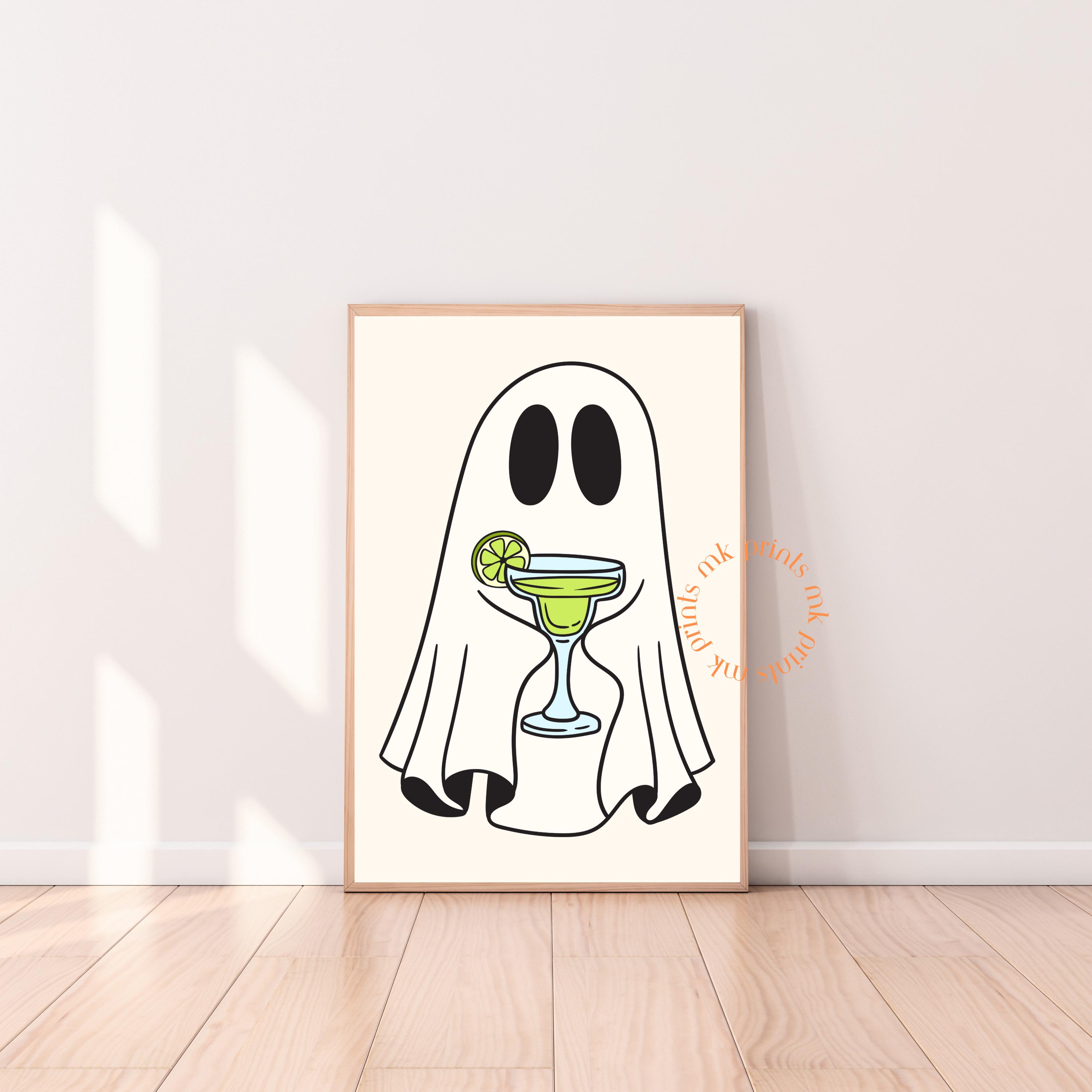 Girly Boozy Cocktail Ghost Halloween Prints - Etsy