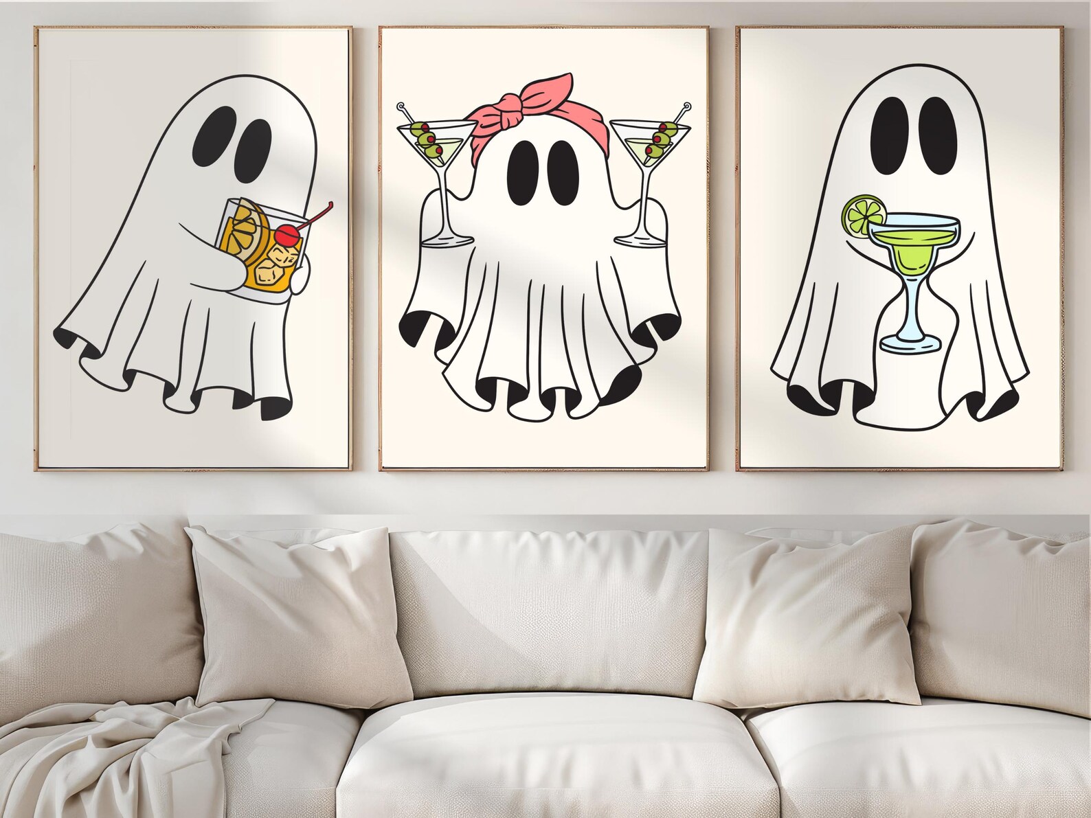 Girly Boozy Cocktail Ghost Halloween Prints - Etsy