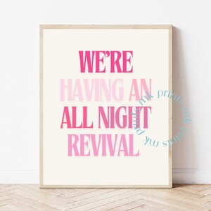 All Night Revival Pink Digital Prints - Etsy