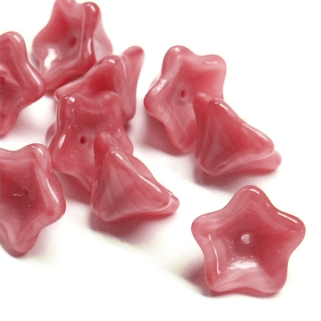 Czech Trumpet Flower, 8x13mm, Pink/crystal Swirl 10 Pieces - Etsy