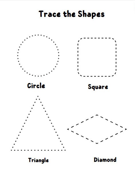 Shape Tracing Printable Worksheet for Toddlers - Etsy