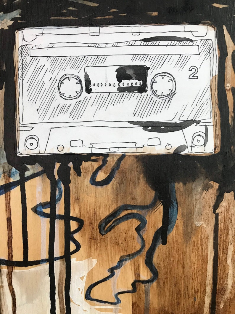 Cassette Tape Art, Music Lover Wall Art, Retro Cassette, 1980's ...