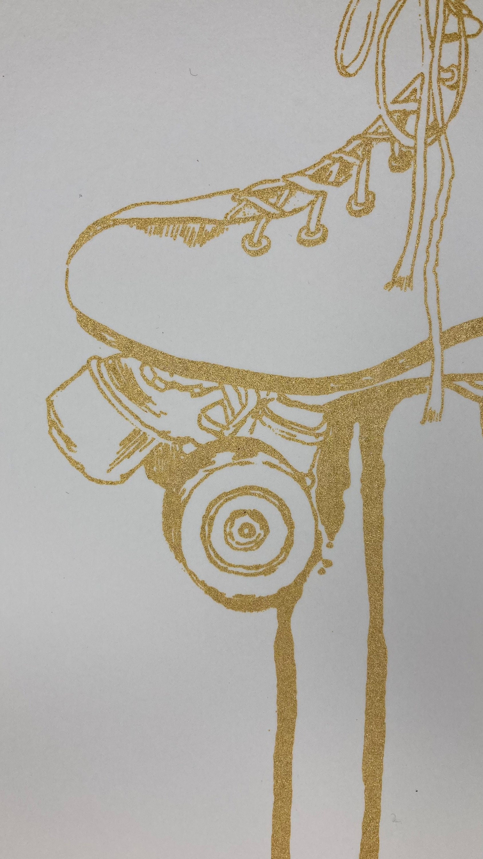 Gold Roller Skate Print, Retro Roller Skate Art, Vintage Skates ...