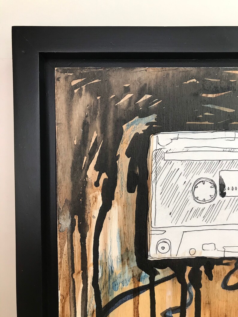 Cassette Tape Art, Music Lover Wall Art, Retro Cassette, 1980's ...