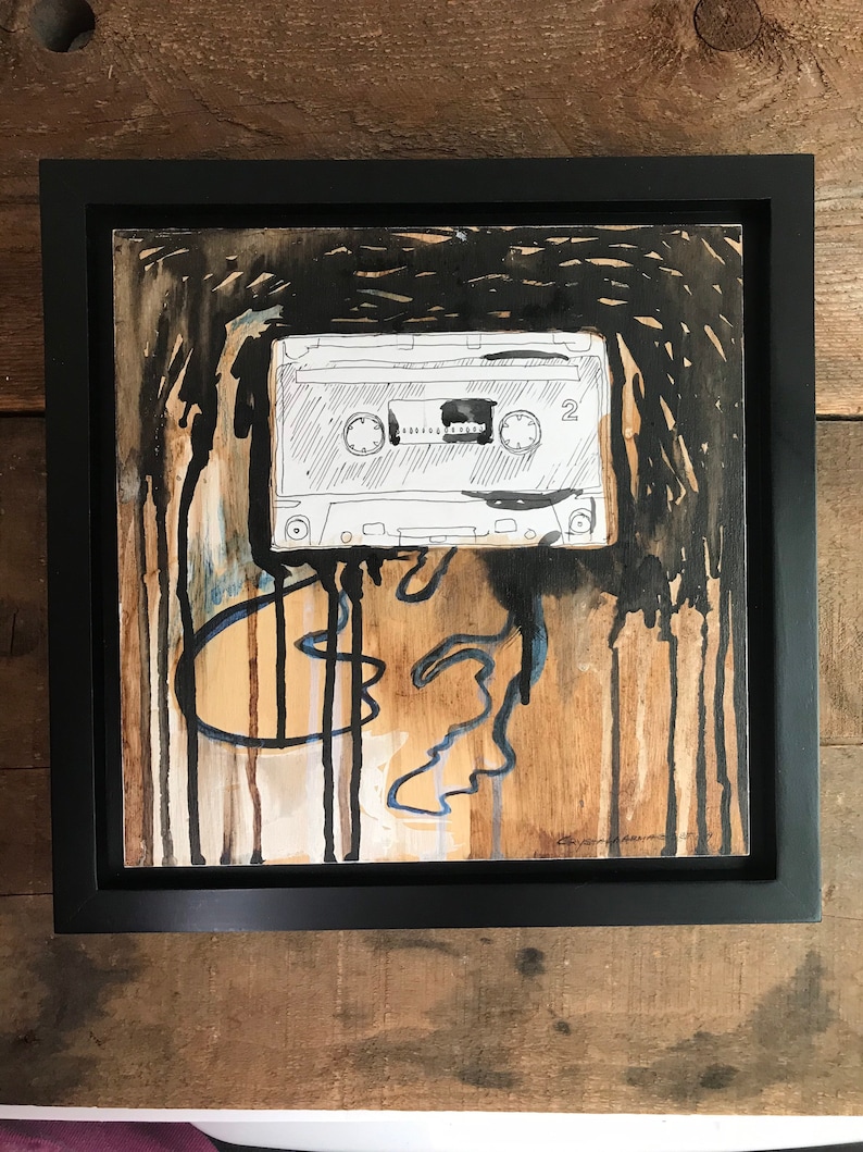 Cassette Tape Art, Music Lover Wall Art, Retro Cassette, 1980's ...