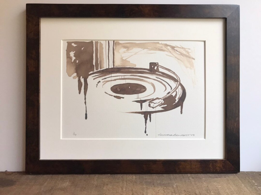 Record Player Print, Sepia Record Player Wall Art, Record Lover Gift ...