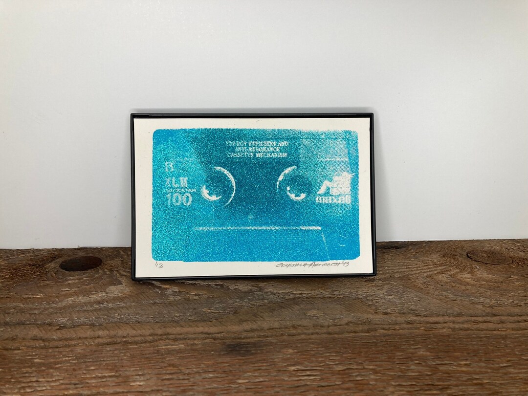 Cassette Tape Art, 1990's Cassette Tape Screenprint, Retro Cassette ...