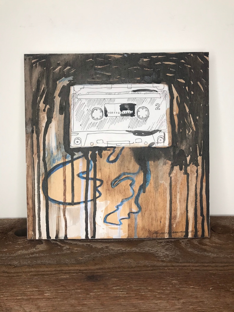Cassette Tape Art, Music Lover Wall Art, Retro Cassette, 1980's ...