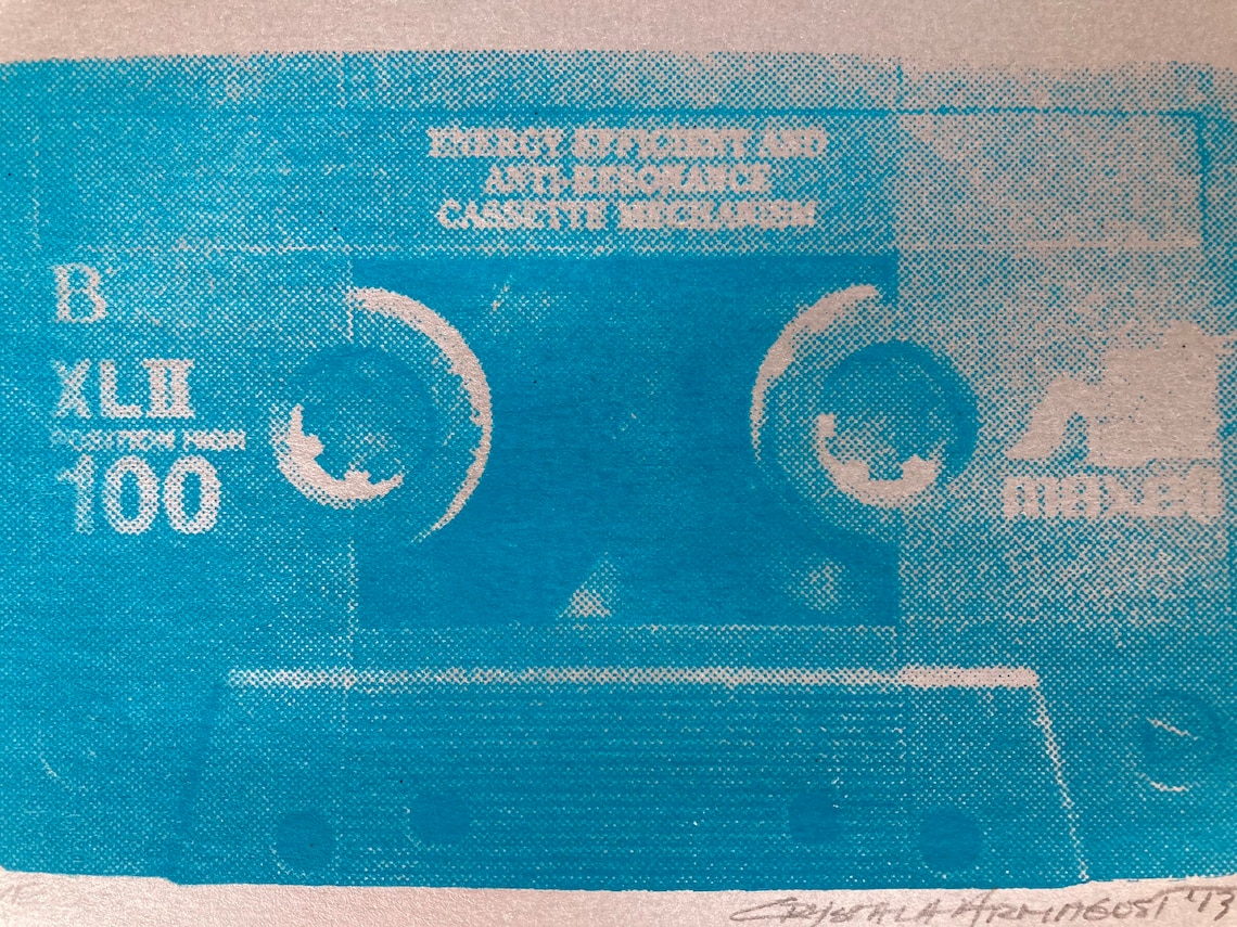 Cassette Tape Art, 1990's Cassette Tape Screenprint, Retro Cassette ...