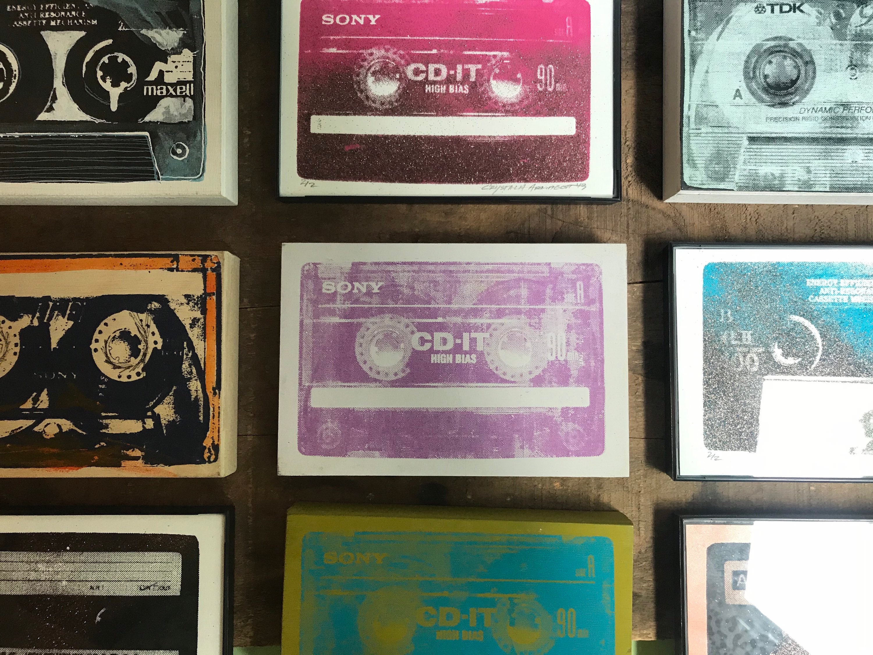 Cassette Tape Art, 1990's Cassette Tape Screenprint, Retro Cassette ...