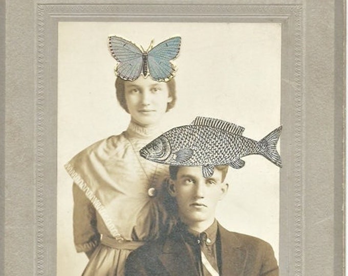 Altered Antique Victorian Cabinet Card, Authentic, Extra Large, Collage ...