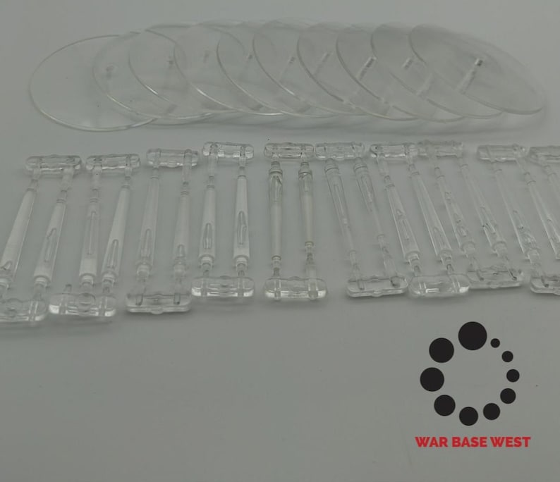 Lot of 10 60mm Large Round Flying Bases + Stems Used for Warhammer 40K ...