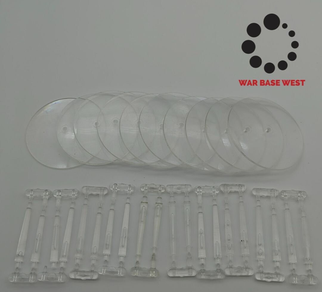 Lot of 10 60mm Large Round Flying Bases + Stems Used for Warhammer 40K ...