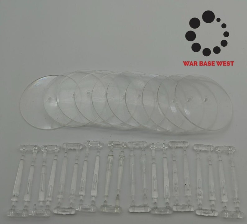 Lot of 10 60mm Large Round Flying Bases + Stems Used for Warhammer 40K ...