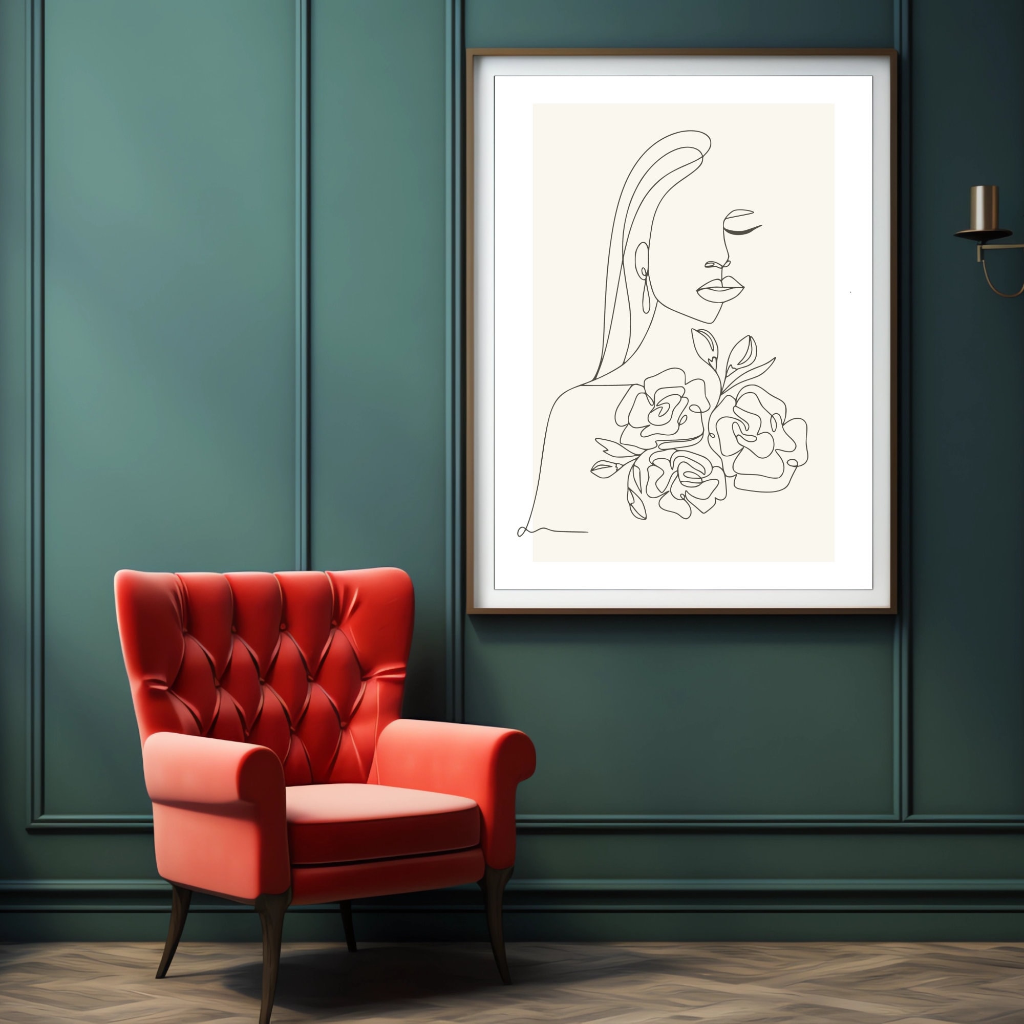 Line Art Abstract Wall Art Set Abstract Floral Botanical Prints ...