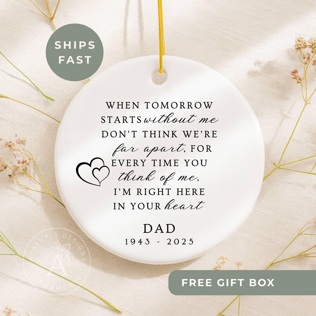 Personalized Memorial Christmas Ornament, Custom Sympathy Gift for Loss ...