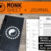 MONK Character Sheet, Journal and Spells for Dnd 5e Form Fillable Pdfs ...