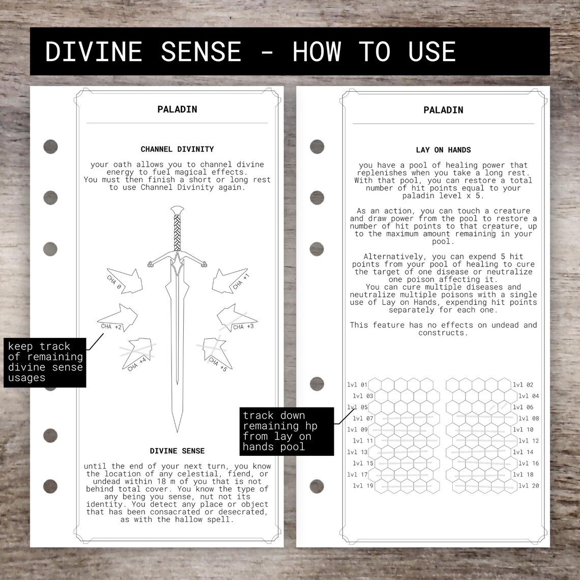PALADIN Character Sheet and Spell Book for Dnd 5e | Form Fillable Pdfs ...