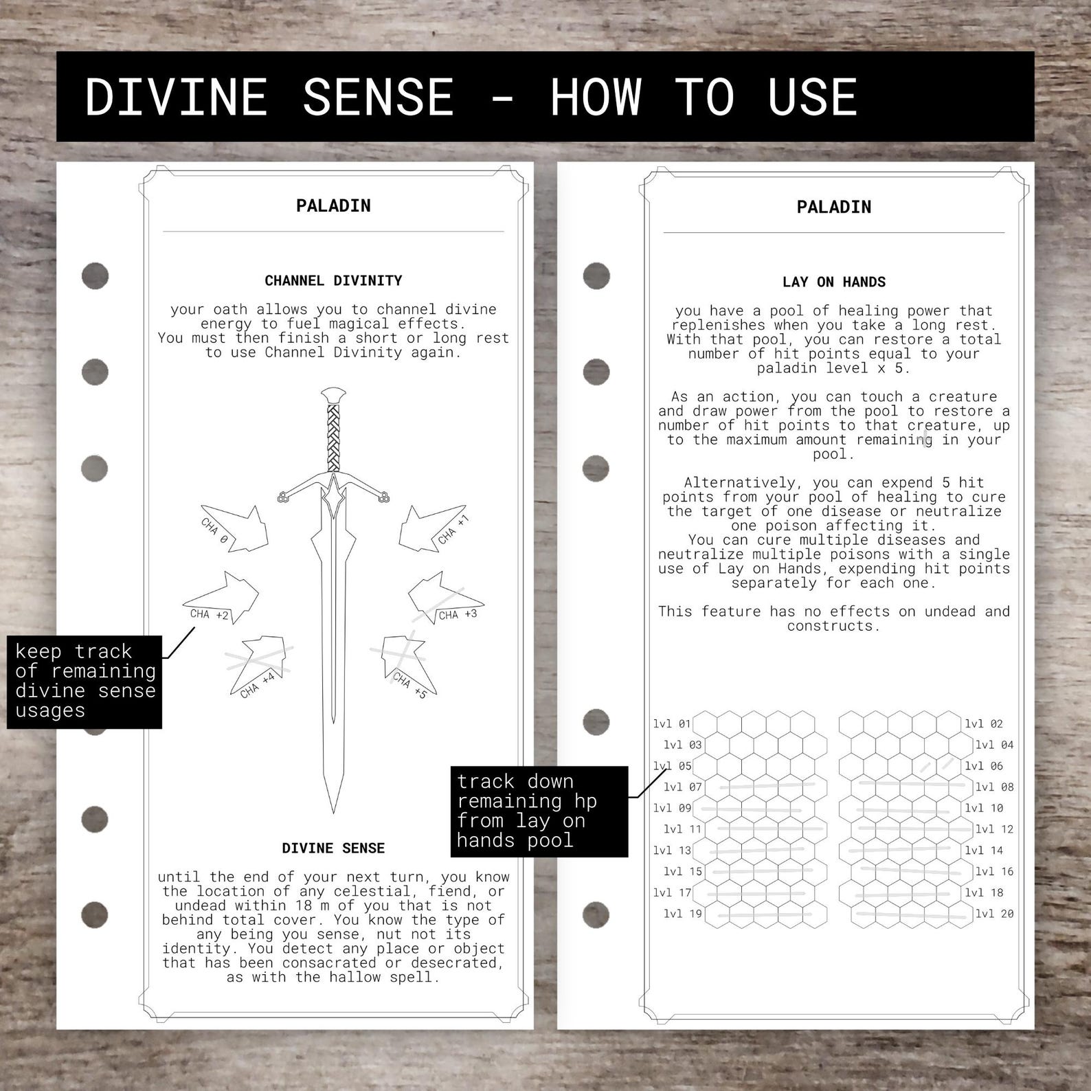 PALADIN Character Sheet and Spell Book for Dnd 5e | Form Fillable Pdfs ...