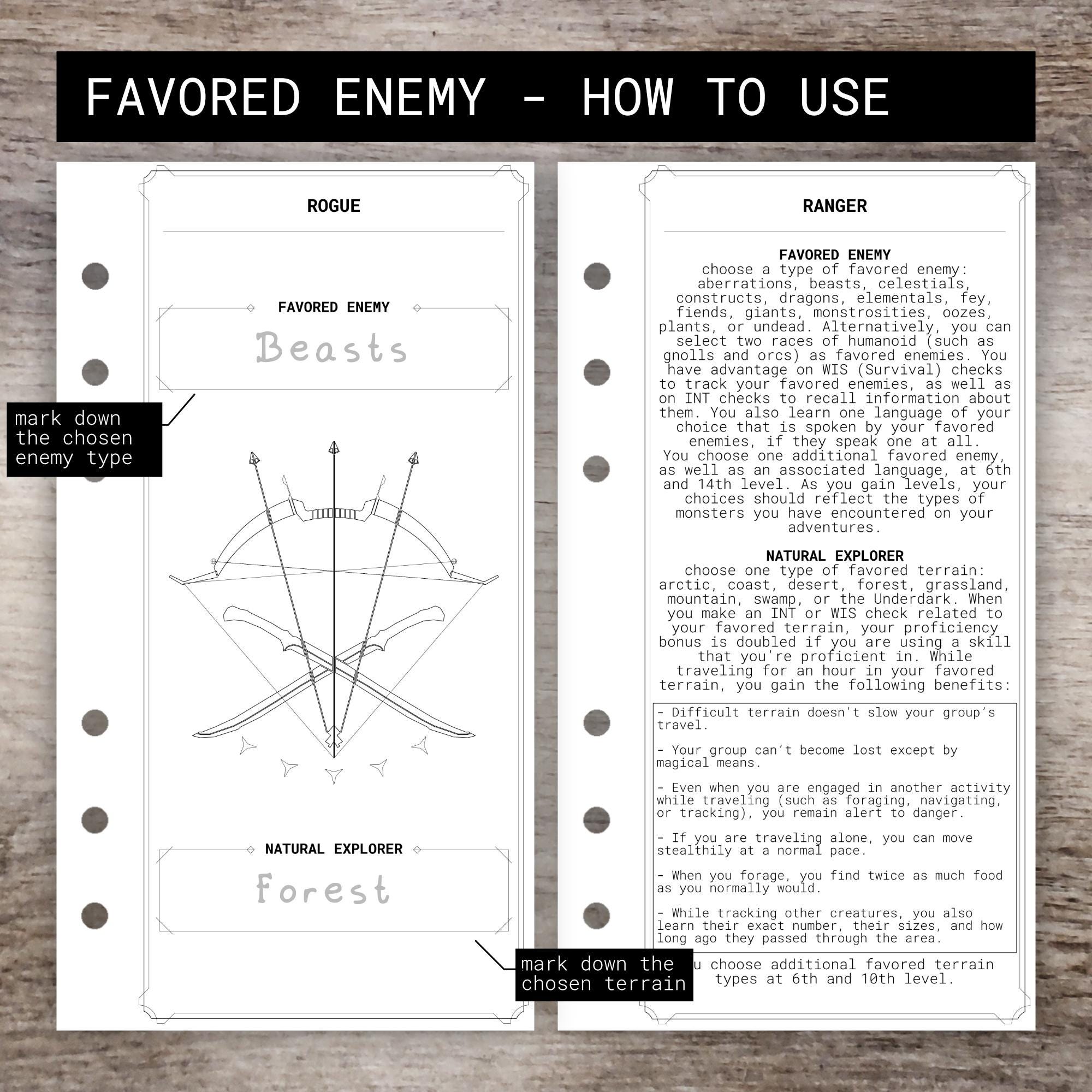 RANGER Character Sheet and Spell Book for Dnd 5e | Form Fillable Pdfs ...