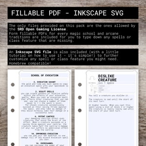 WIZARD Character Sheet and Spell Book for Dnd 5e | Form Fillable Pdfs ...