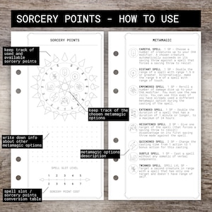SORCERER Character Sheet and Spell Book for Dnd 5e | Form Fillable Pdfs ...