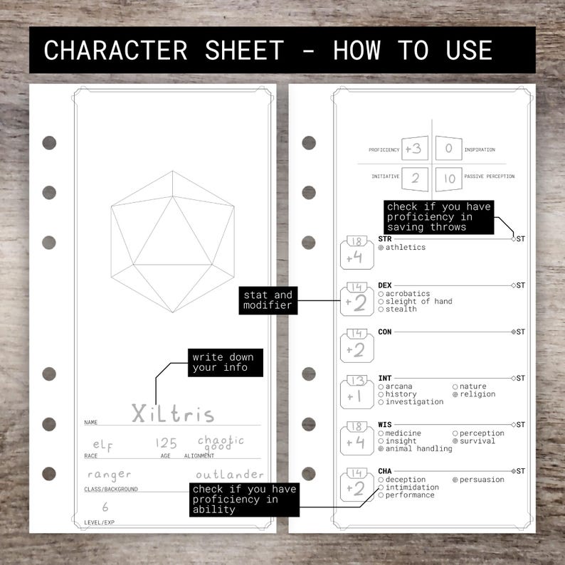 RANGER Character Sheet and Spell Book for Dnd 5e | Form Fillable Pdfs ...