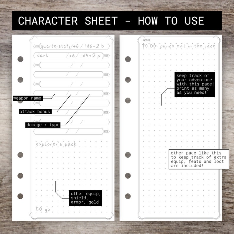 MONK Character Sheet, Journal and Spells for Dnd 5e | Form Fillable ...