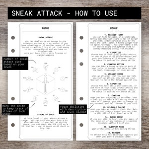 ROGUE Character Sheet, Journal and Spells for Dnd 5e | Form Fillable ...