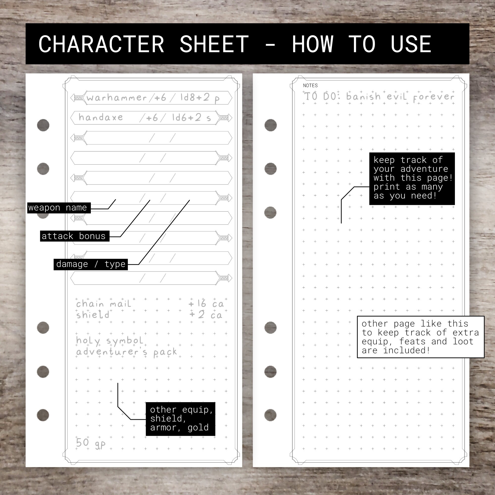CLERIC Character Sheet and Spell Book for Dnd 5e | Form Fillable Pdfs ...