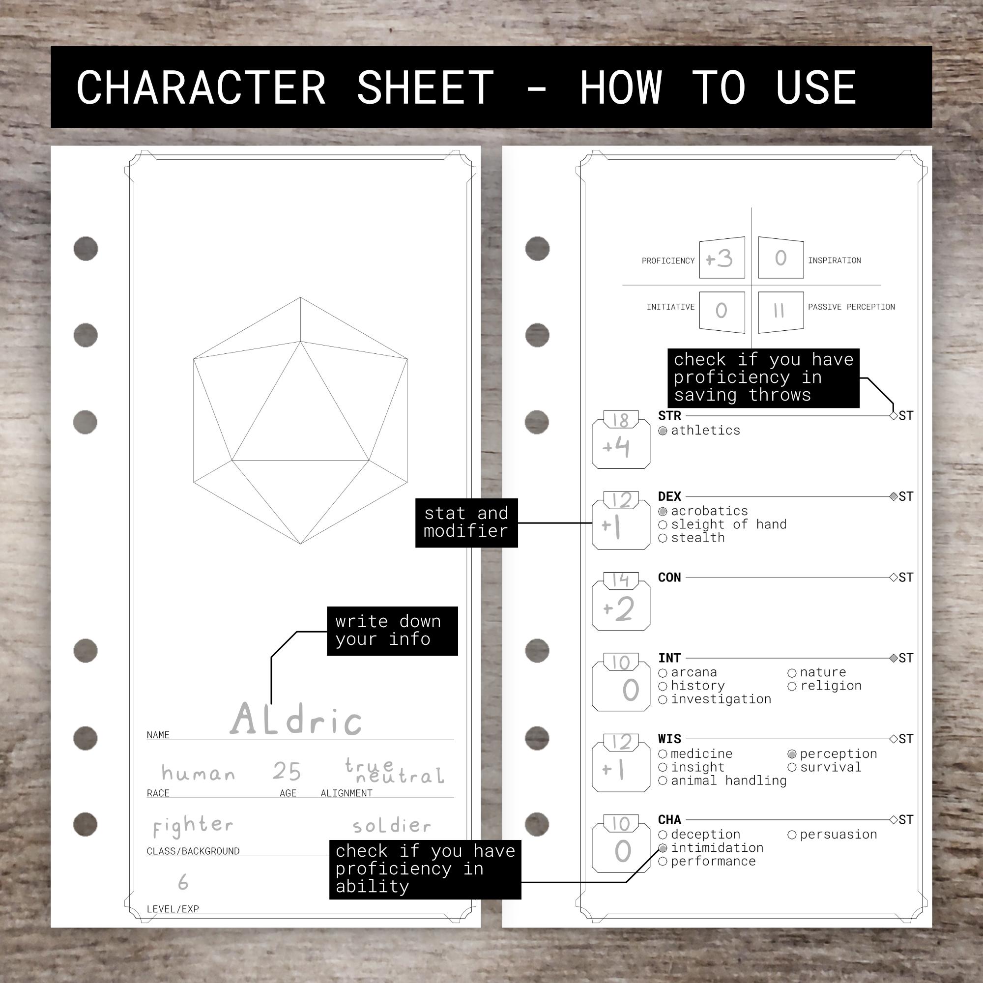 FIGHTER Character Sheet, Journal and Spells for Dnd 5e | Form Fillable ...