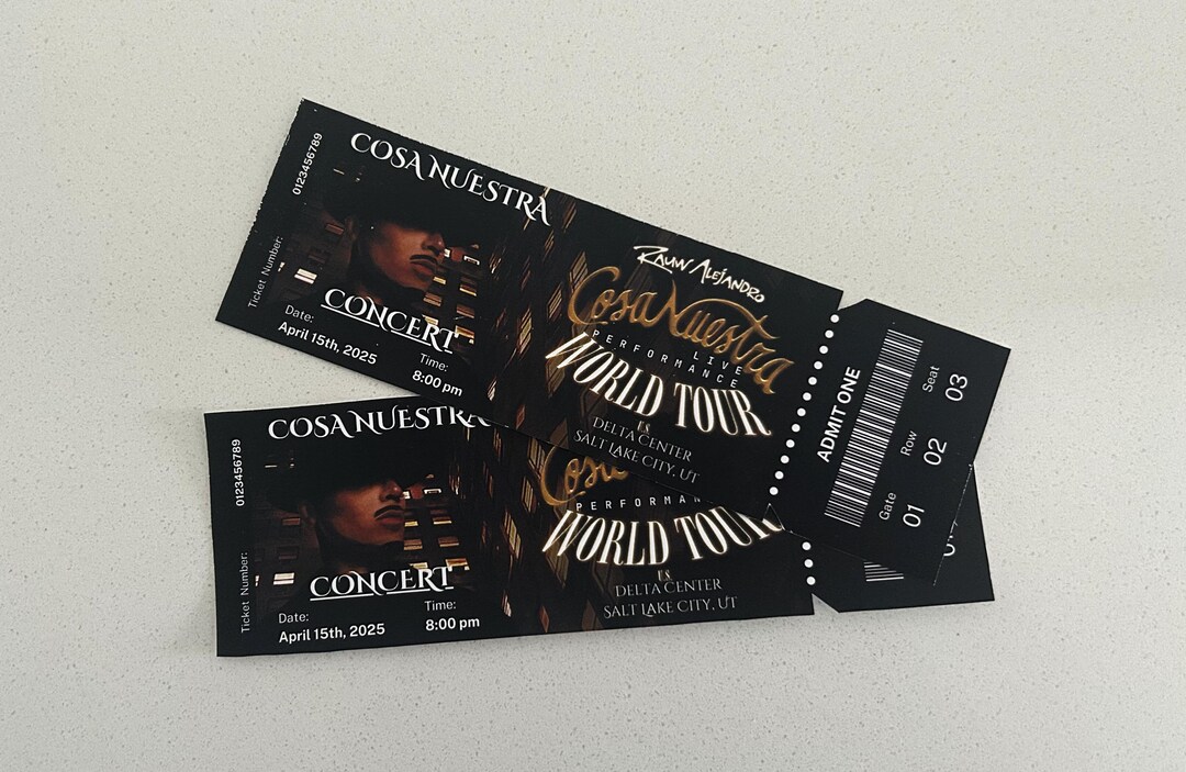 Cosa Nuestra Tour - Rauw Souvenier Ticket - Etsy