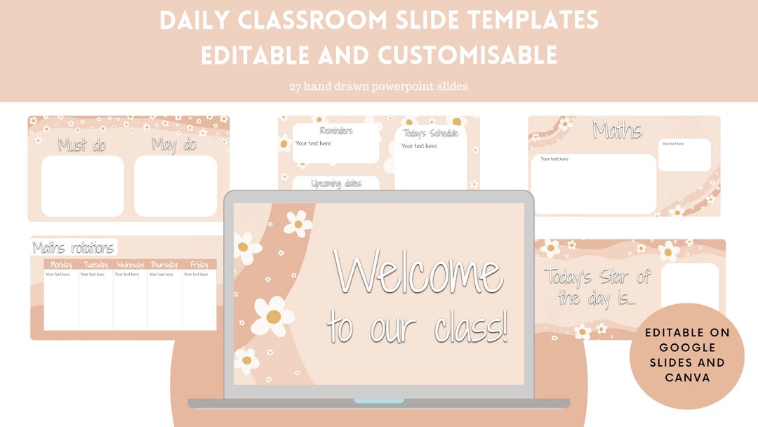 Daisy Fields Editable Google Slide and Canva Templates, Classroom ...