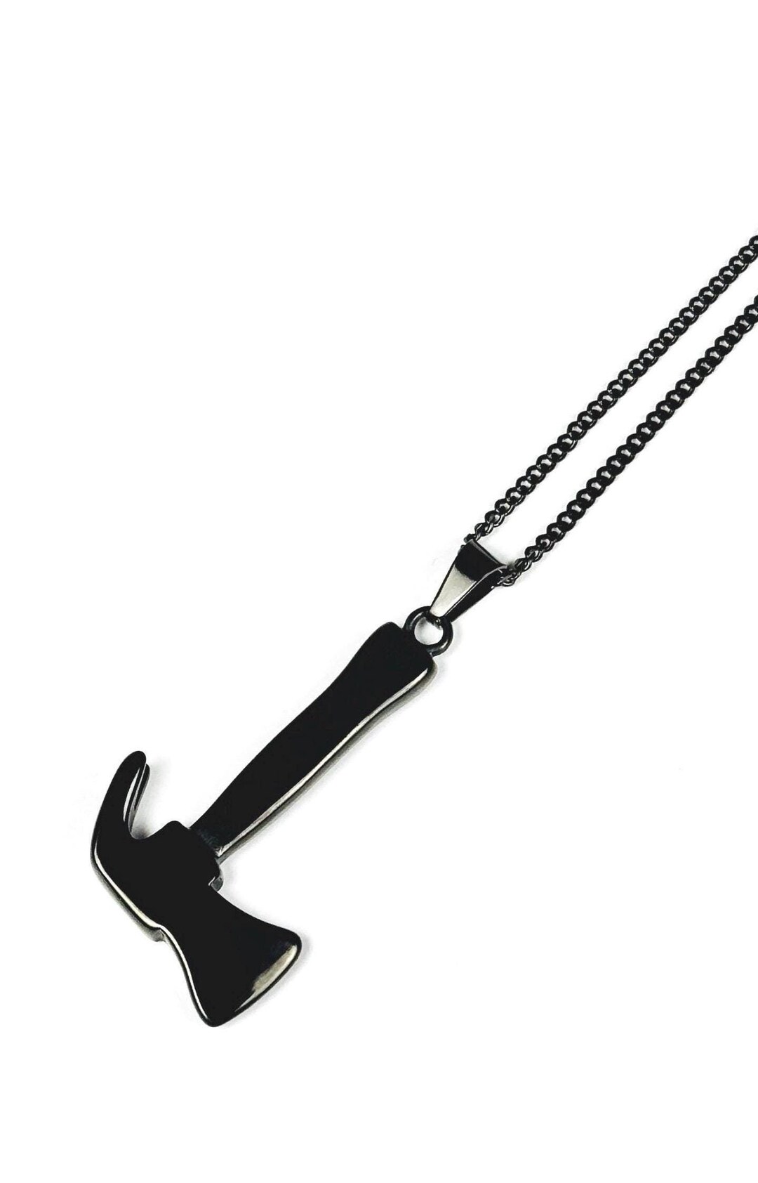 Black Axe Hatchet Pendant Necklace • Lumberjack Necklace • Camping ...