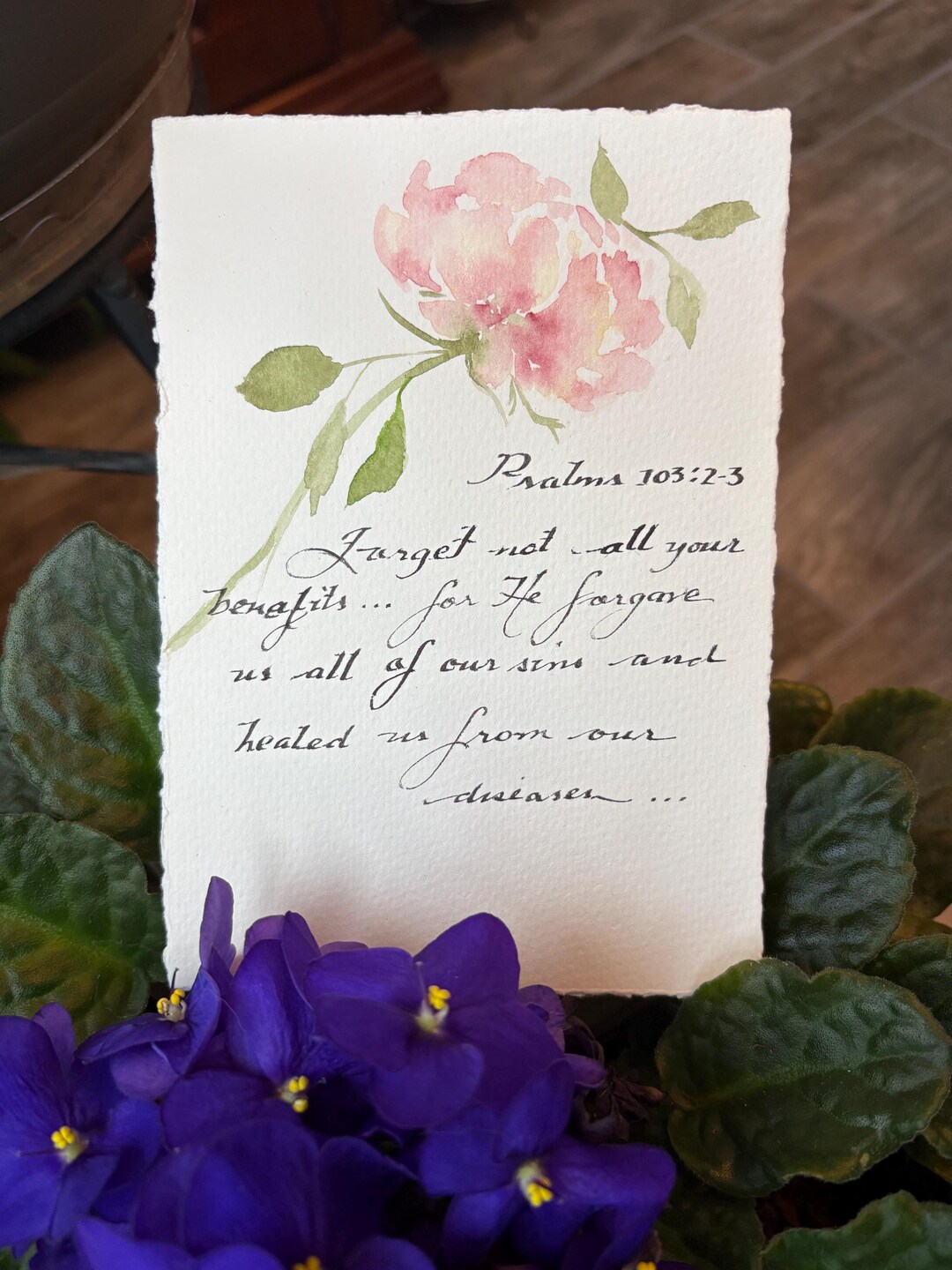 Original Handmade Scripture Cards With Watercolor Art. - Etsy