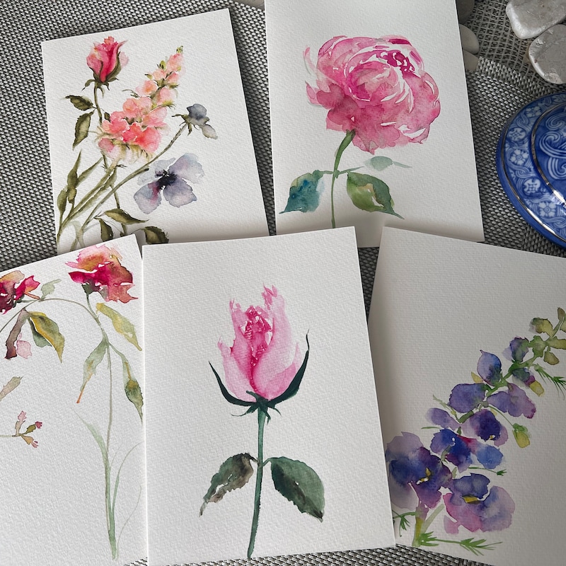 Watercolor Cards - Etsy